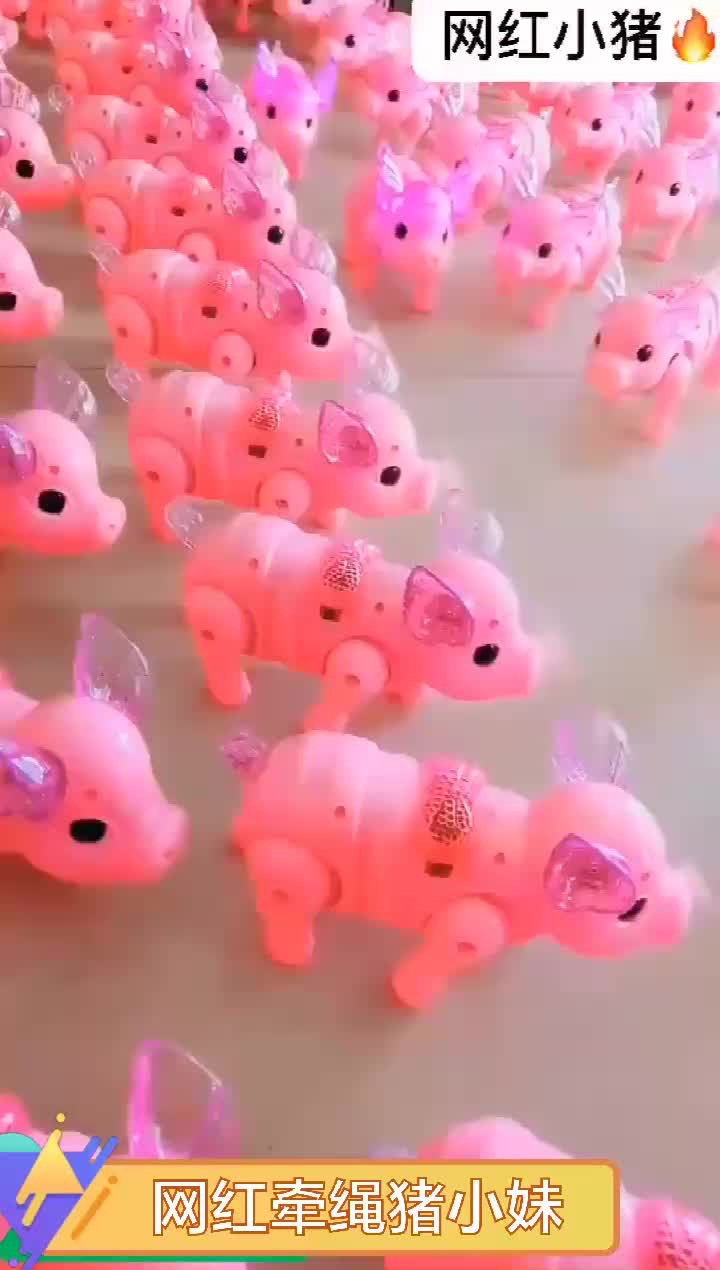 抖音同款电动网红猪牵绳猪音乐闪光猪儿童玩具节日小礼品夜市玩具 义乌市初普电子有限公司 义乌购